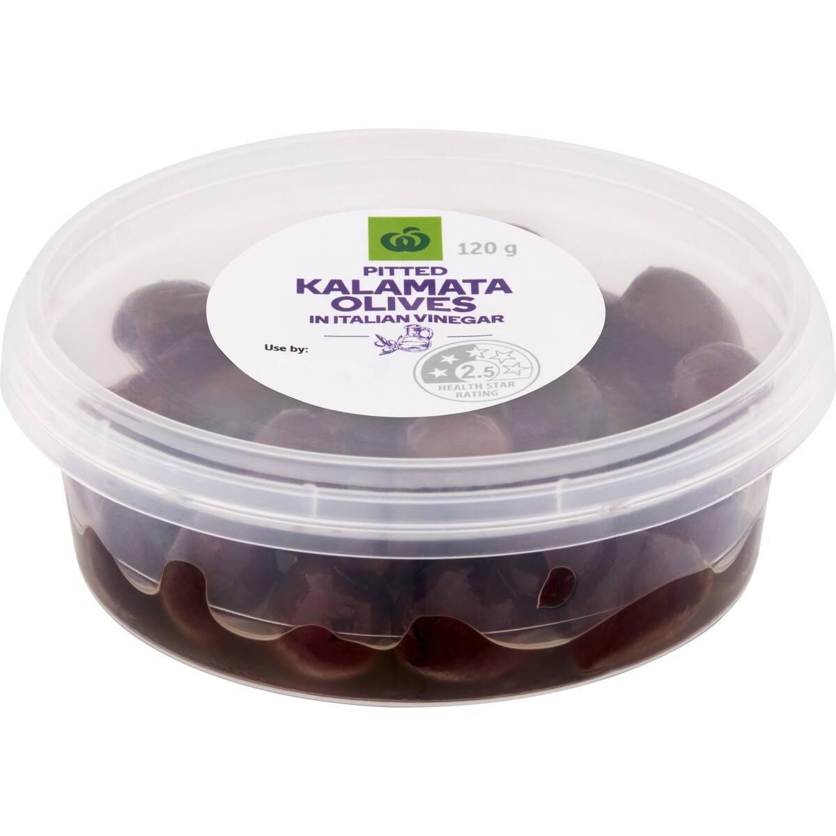 Woolworths Kalamata Pitted Olives 120g | bunch