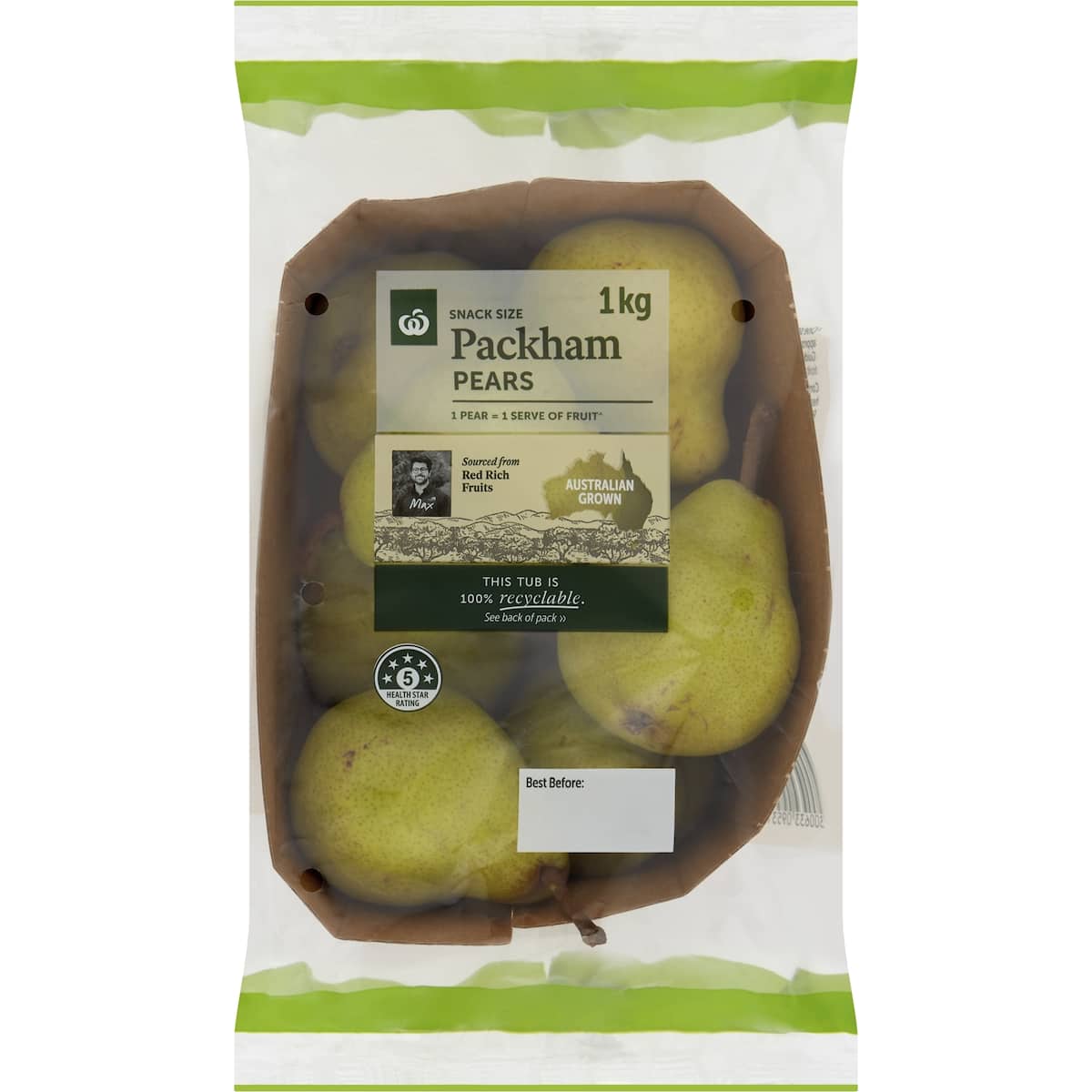Woolworths Packham Pear Punnet 1kg | bunch