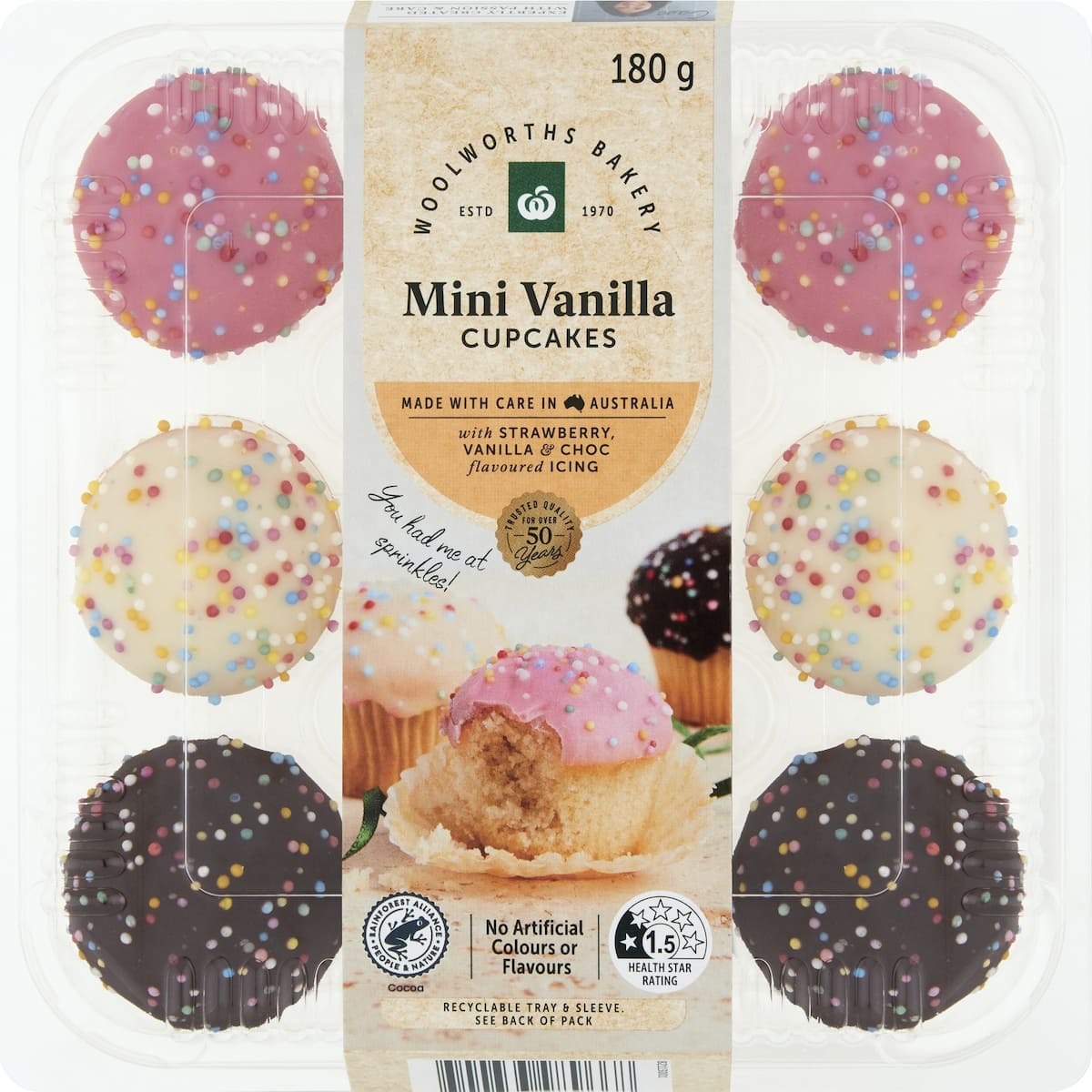 Woolworths Cup Cake Mini Iced 9 Pack | bunch
