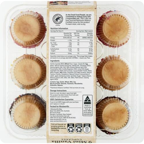 Woolworths Cup Cake Mini Iced 9 Pack | bunch