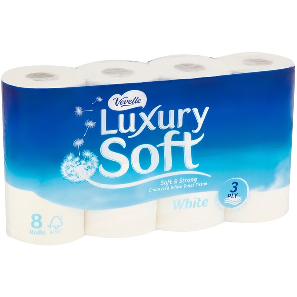 Vevelle Toilet Tissue 3ply 190 Sheet 8 Pack | Woolworths