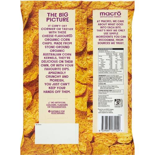 Macro Organic Corn Chips Cheese 200g | bunch
