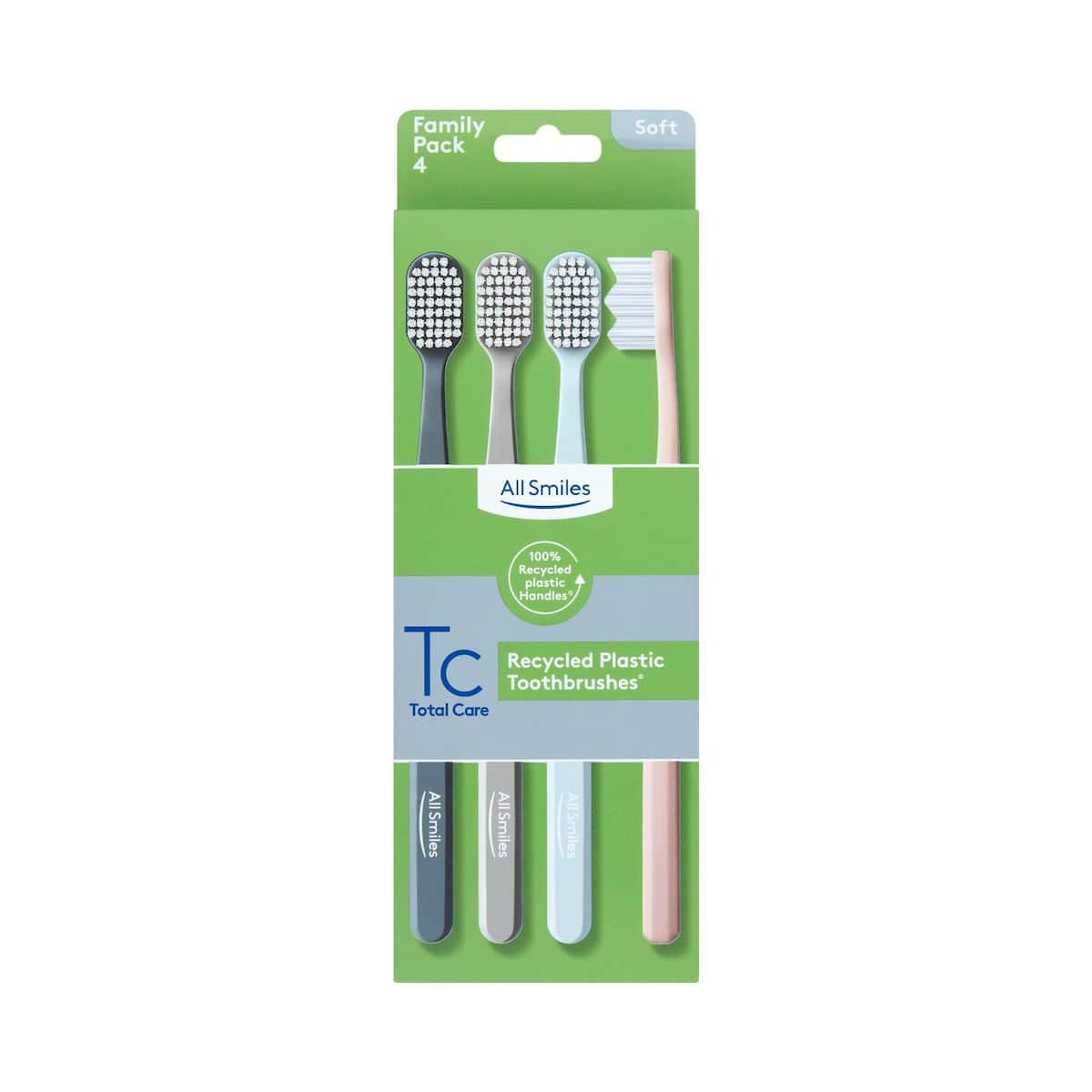 All Smiles Recycled Plastic Toothbrushes Soft 4 pack | bunch