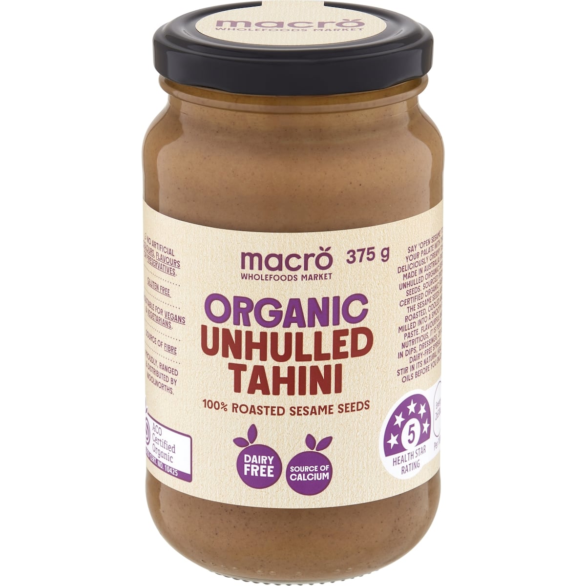 Macro Organic Unhulled Tahini Spread 375g | bunch