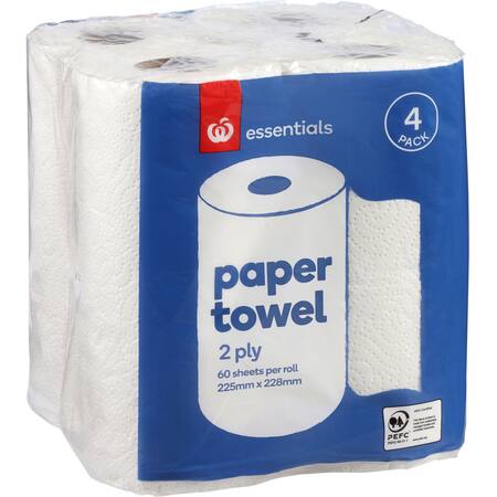 Get Essentials Paper Towel 4pk delivered to your doorsteps in minutes | AU
