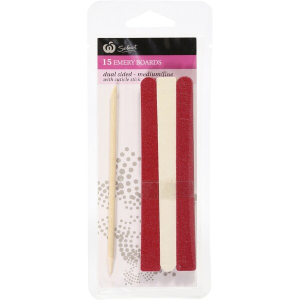 Woolworths Emery Cuticle Rehab Boards & Cuticle Stick 15 pack | Woolworths