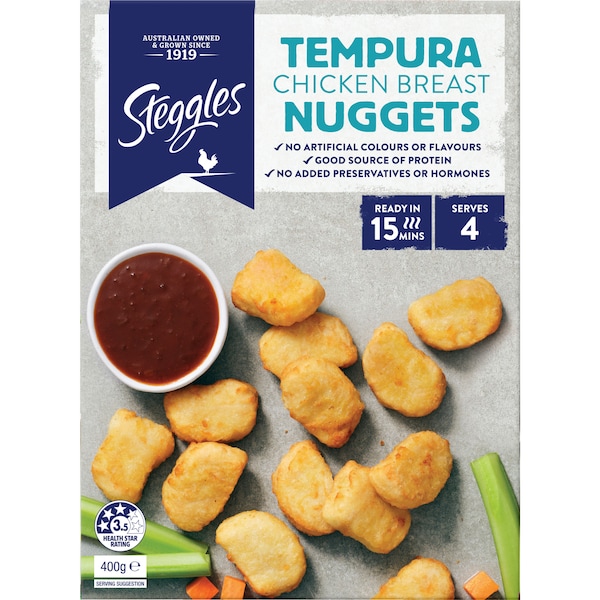 Steggles Chicken Breast Nuggets Tempura 400g | Woolworths