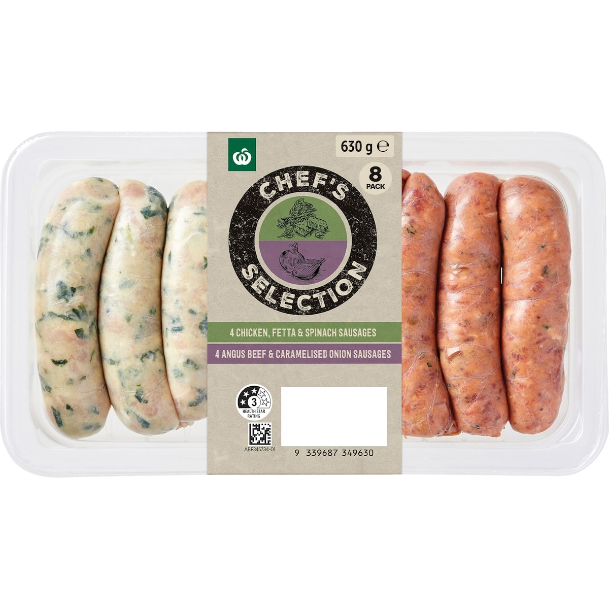 Woolworths Chef's Selection Variety Sausages 8 Pack | bunch