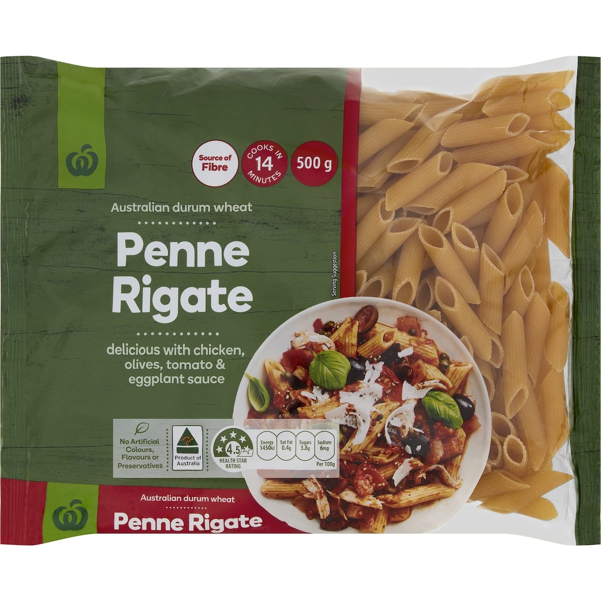 Woolworths Pasta Penne Rigate 500g | bunch
