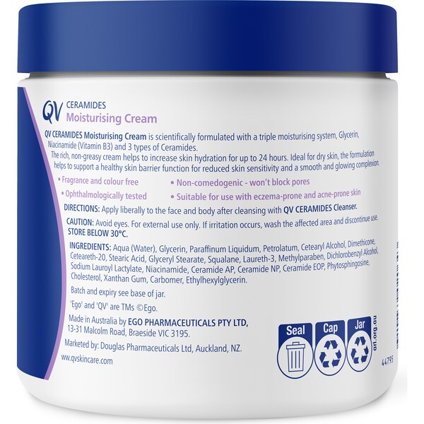 Qv Ceramides Moisturising Cream 500g | Woolworths