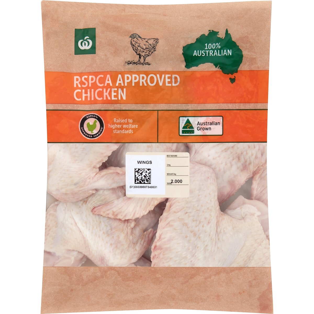 Woolworths RSPCA Approved Chicken Wings 2kg | bunch
