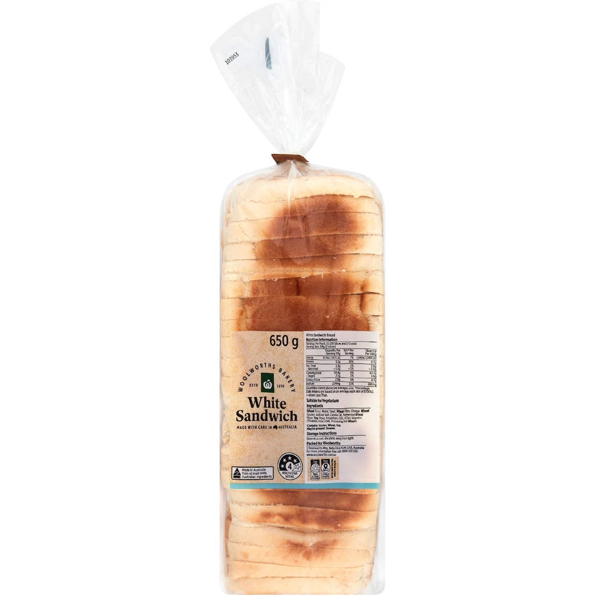 Woolworths Bread White 650g | bunch