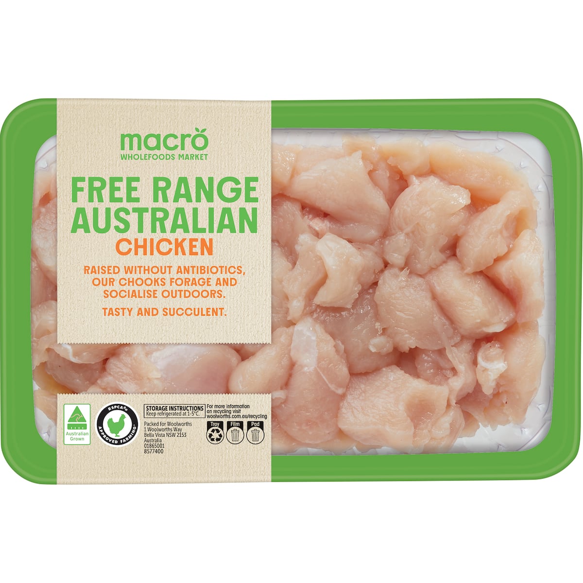 Macro Free Range Diced Chicken Breast 500g | bunch