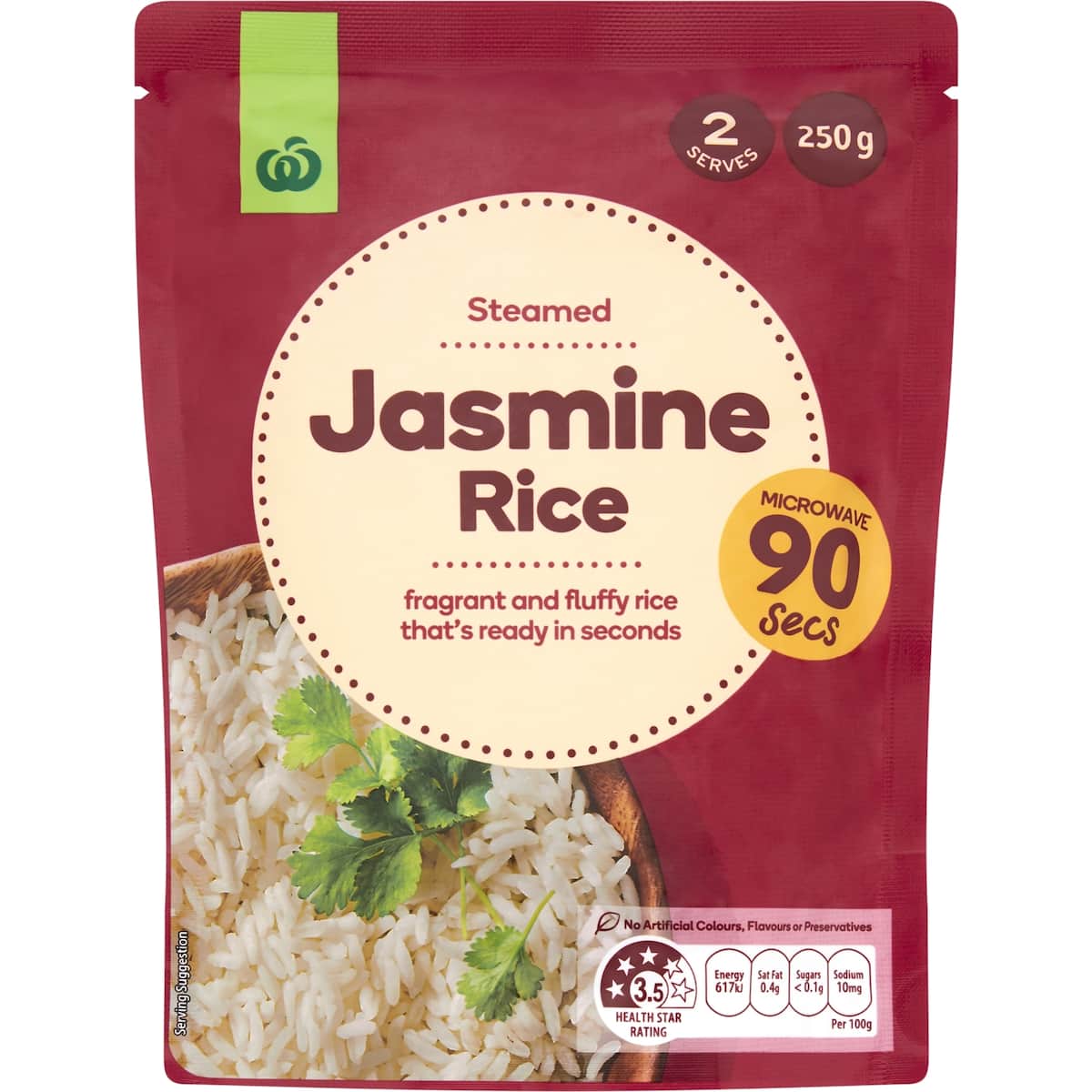 Woolworths Steamed Jasmine Rice 250g | bunch