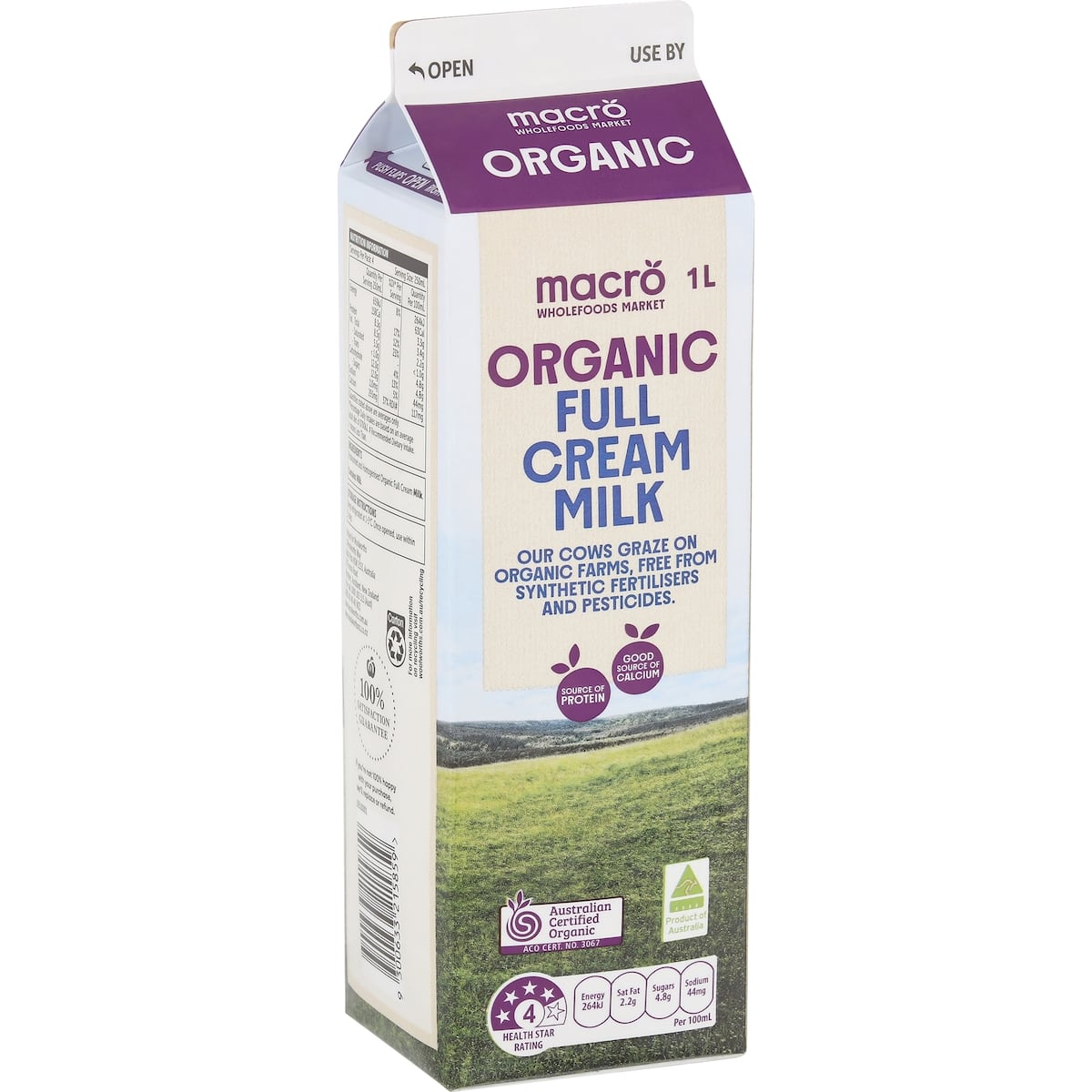 Macro Organic Full Cream Milk 1l | bunch