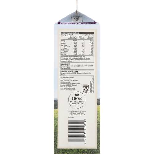 Macro Organic Full Cream Milk 1l | bunch