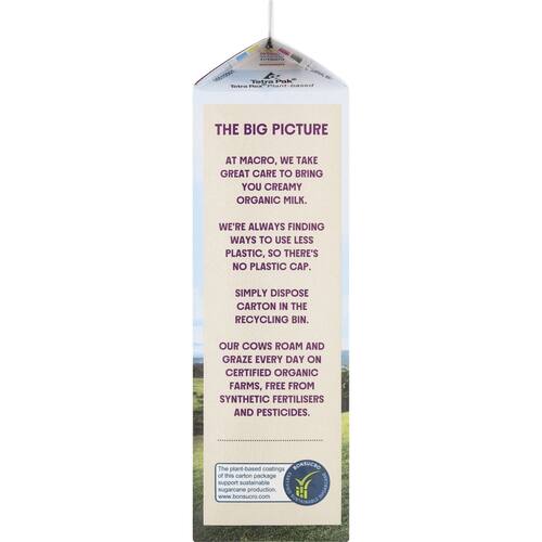 Macro Organic Full Cream Milk 1l | bunch