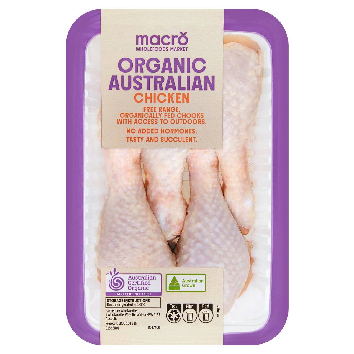 Macro Organic Chicken Drumstick 390g - 590g | bunch