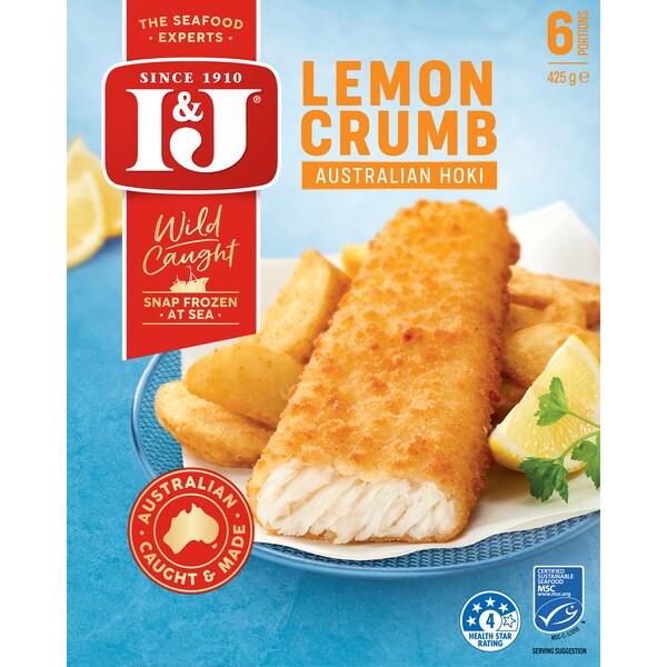 I&j Australian Hoki Fish Lemon Crumb 425g | Woolworths