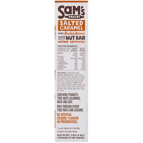Sam's Pantry Salted Caramel Nut Bar 5 Pack 170g | bunch