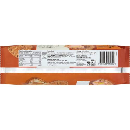 Woolworths Multigrain Brown Rice Crackers 100g | bunch