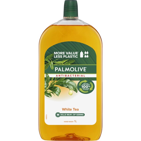 Palmolive Liquid Hand Wash Antibacterial White Tea Refill 1l | Woolworths
