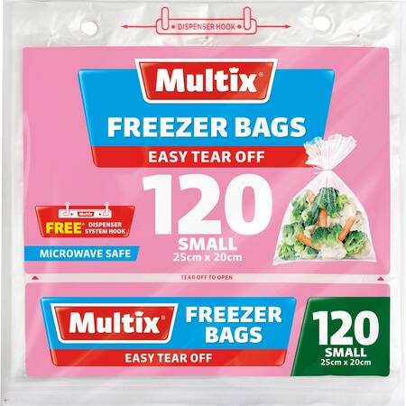 Get Multix Easy Tear Off Freezer Bags Small 120 Pack delivered to your ...