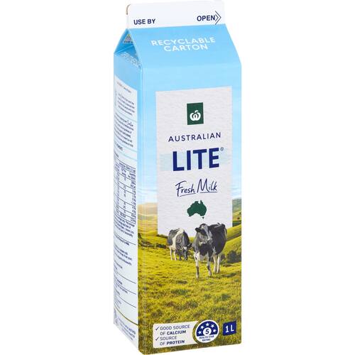 Woolworths Lite Milk 1L | bunch