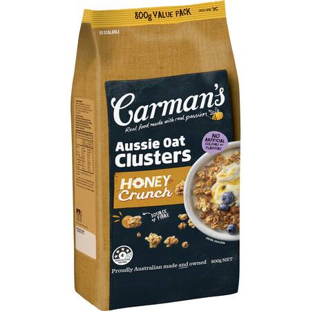 Get Carman's Clusters Aussie Oat Honey Crunch 800g delivered to your ...