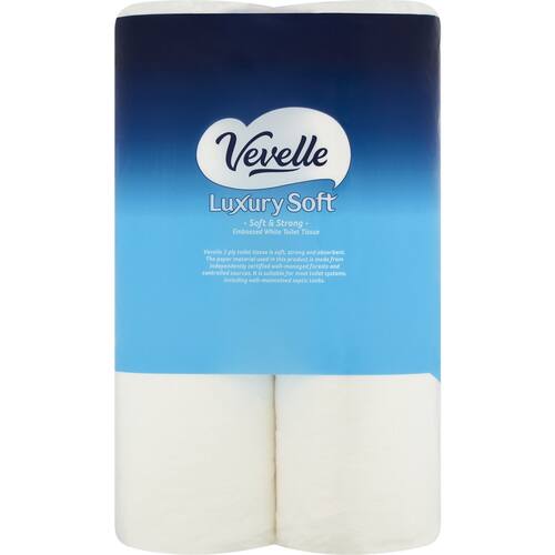 Vevelle Luxury Soft 3 Ply Toilet Tissue 180 Sheets 24 pack | bunch