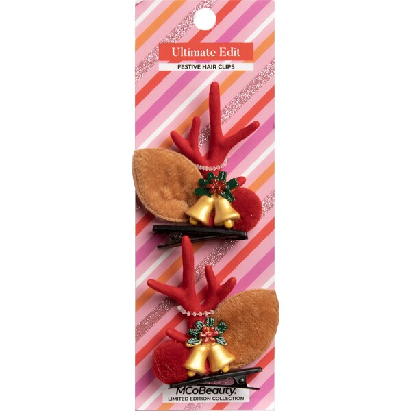 MCoBeauty Ultimate Edit Festive Hair Clips Jingle Bells 2 Pack | Woolworths