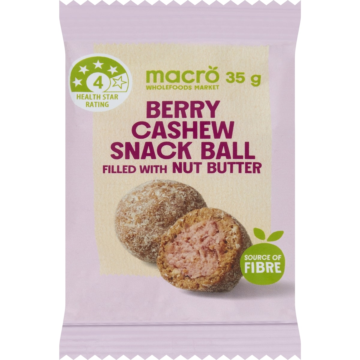 Macro Berry Cashew Snack Ball with Nut Butter Ball 35g | bunch