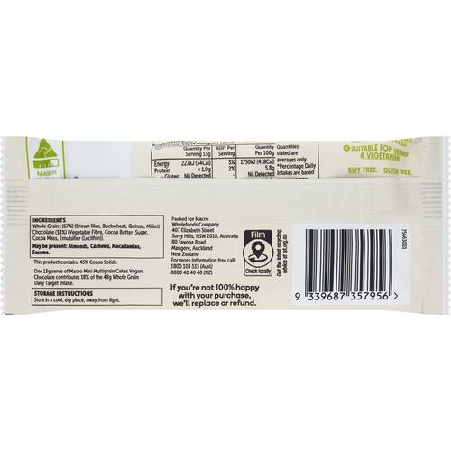 Macro Multigrain Rice Cakes Chocolate 13g | bunch