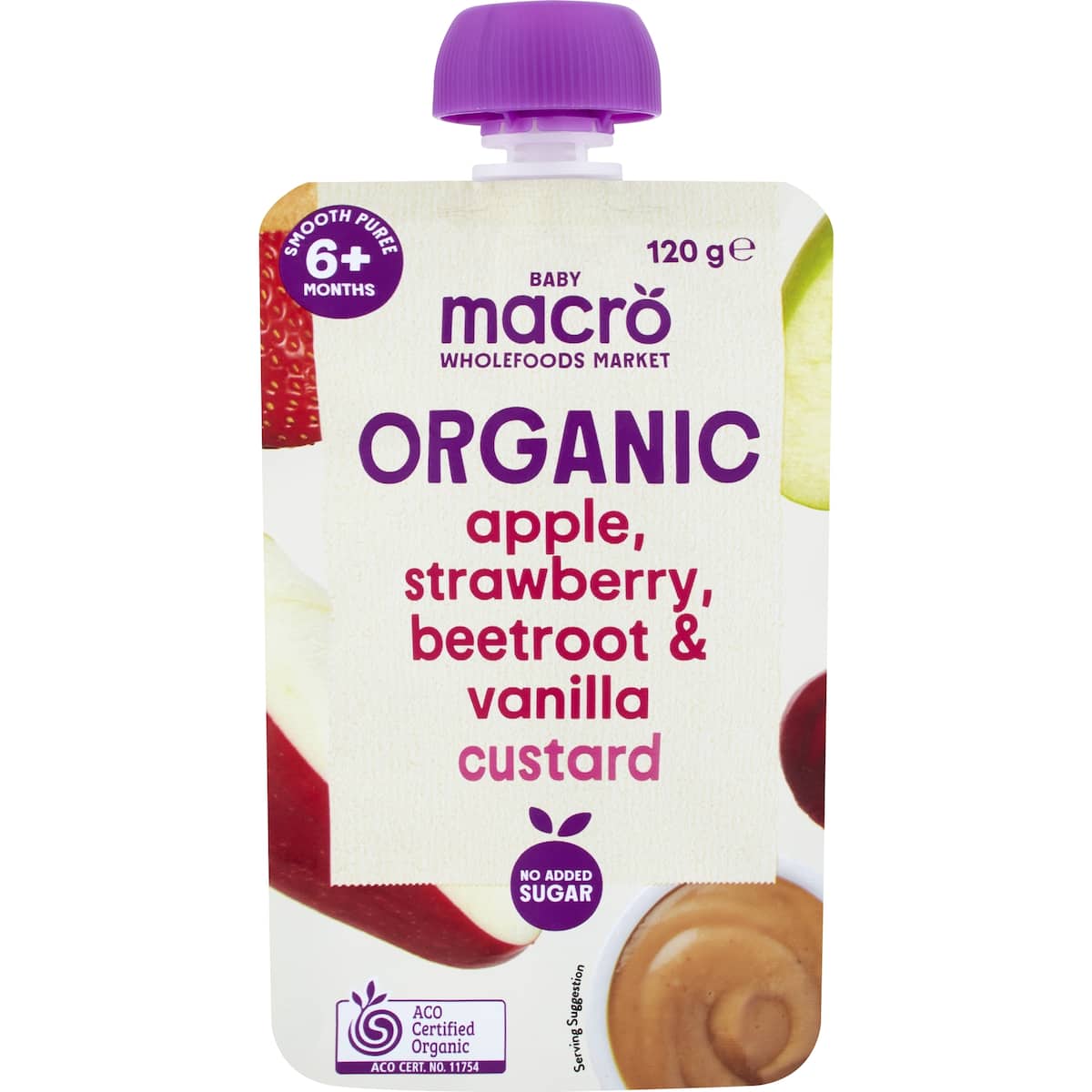 Macro Organic Baby Food Apple, Strawberry, Beetroot & Vanilla Custard ...