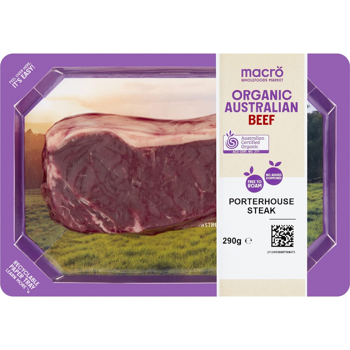 Macro Organic Beef Porterhouse Steak 290g | bunch
