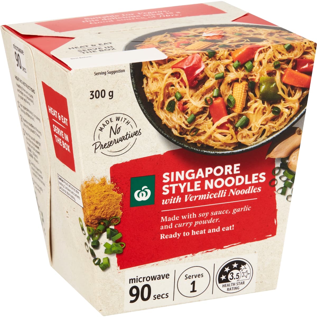 Woolworths Vegetable Singapore Style Noodles Box 300g | bunch