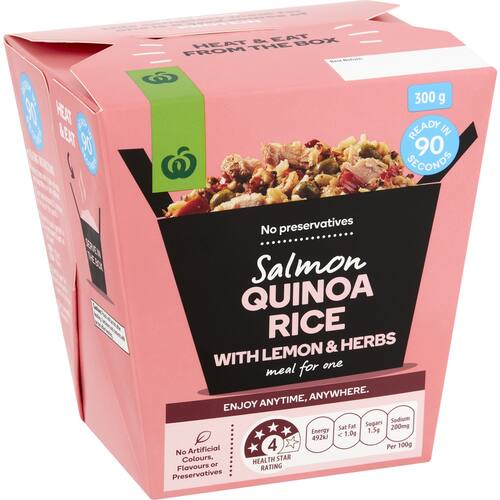 Woolworths Salmon Quinoa Rice With Lemon & Herbs Box 300g | bunch