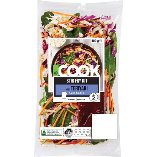 Woolworths COOK Stir Fry Kit With Teriyaki Sauce Sachet 400g | bunch