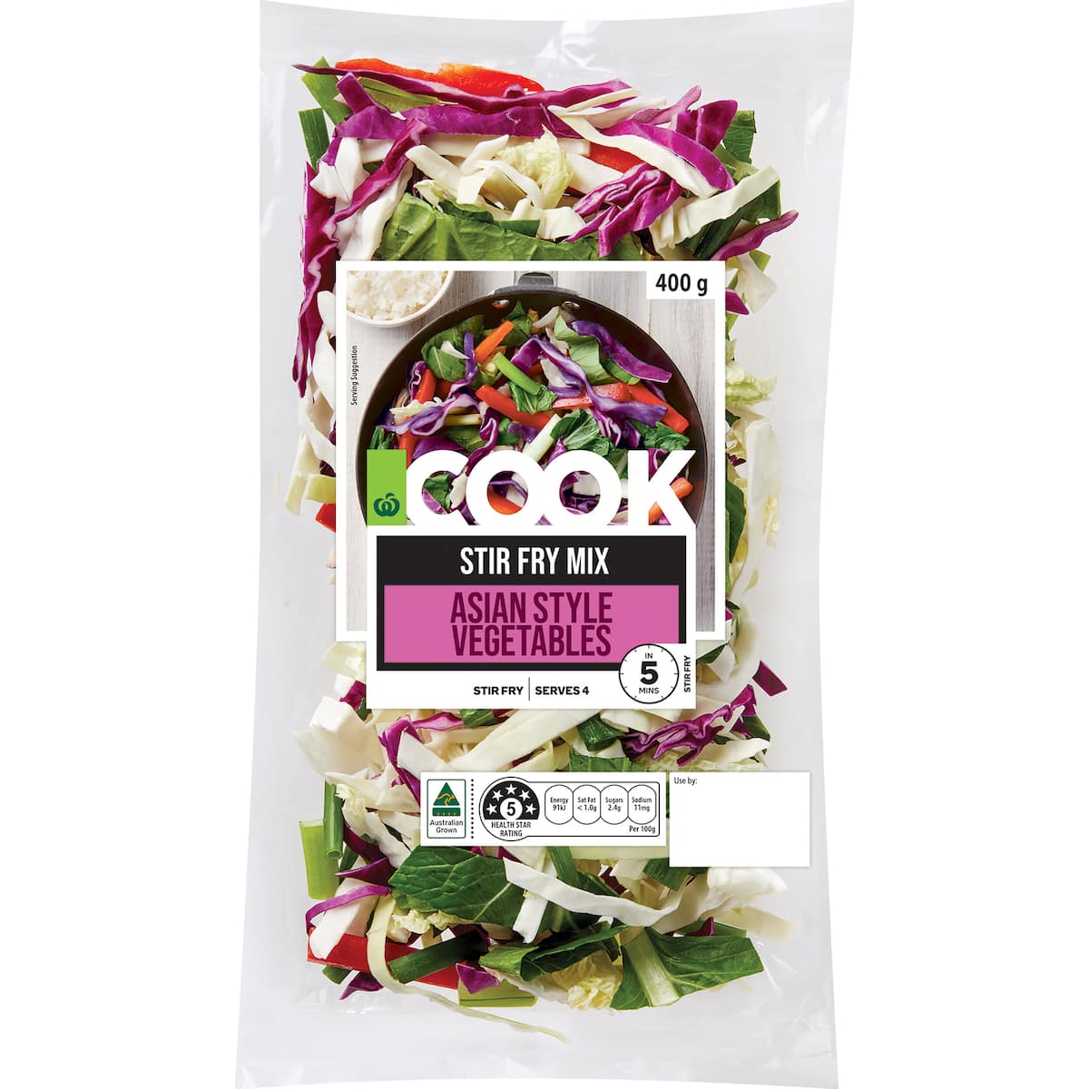 Woolworths COOK Stir Fry Mix Asian Style Vegetables 400g | bunch