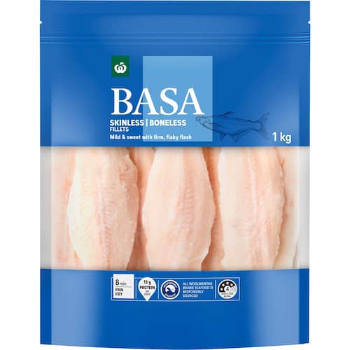Woolworths Frozen Basa Fillets 1kg | bunch