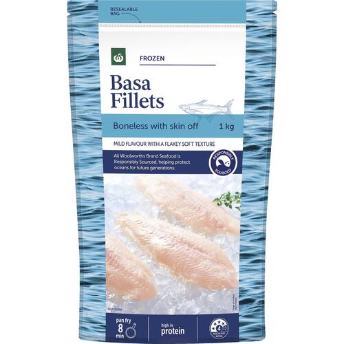 Woolworths Frozen Basa Fillets 1kg | bunch
