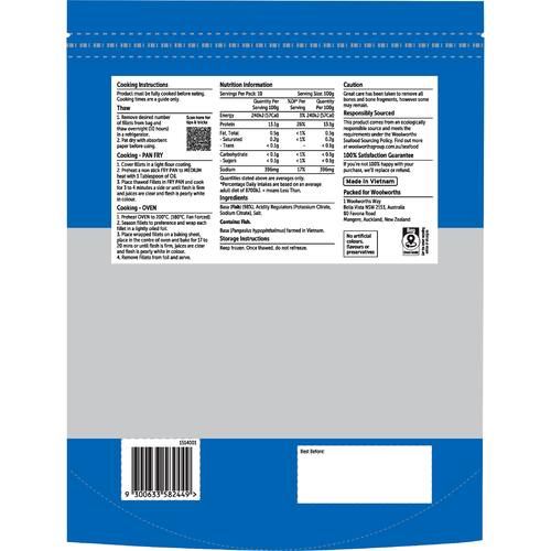 Woolworths Frozen Basa Fillets 1kg | bunch