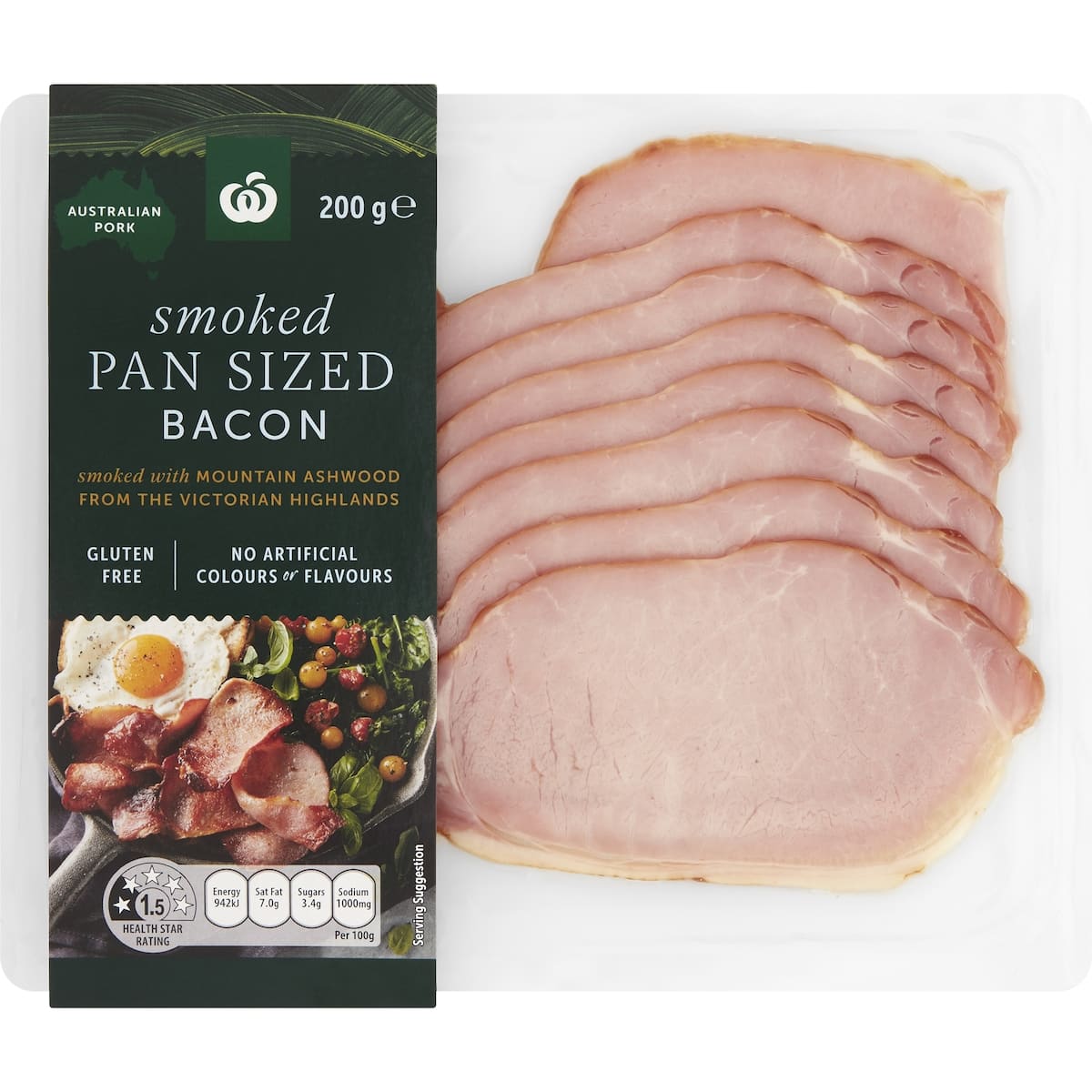Woolworths Smoked Bacon Pan Sized 200g | bunch