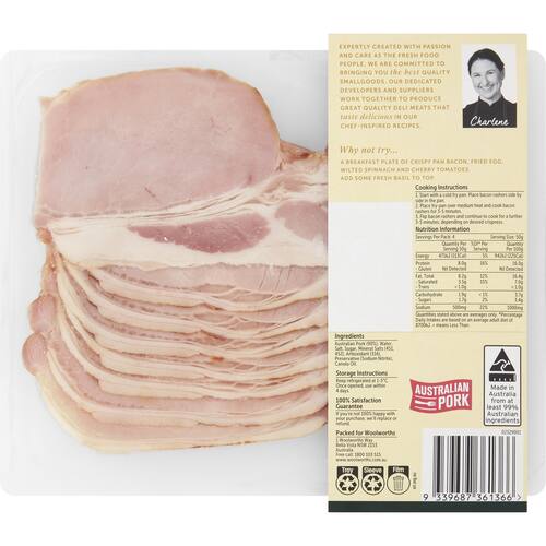 Woolworths Smoked Bacon Pan Sized 200g | bunch