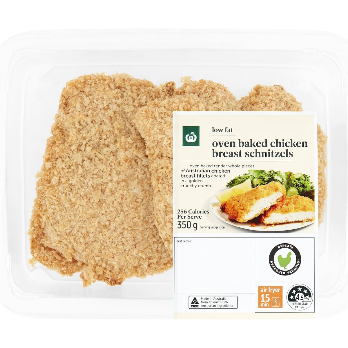 Woolworths Herb & Garlic Oven Baked Chicken Breast Schnitzels 350g | bunch