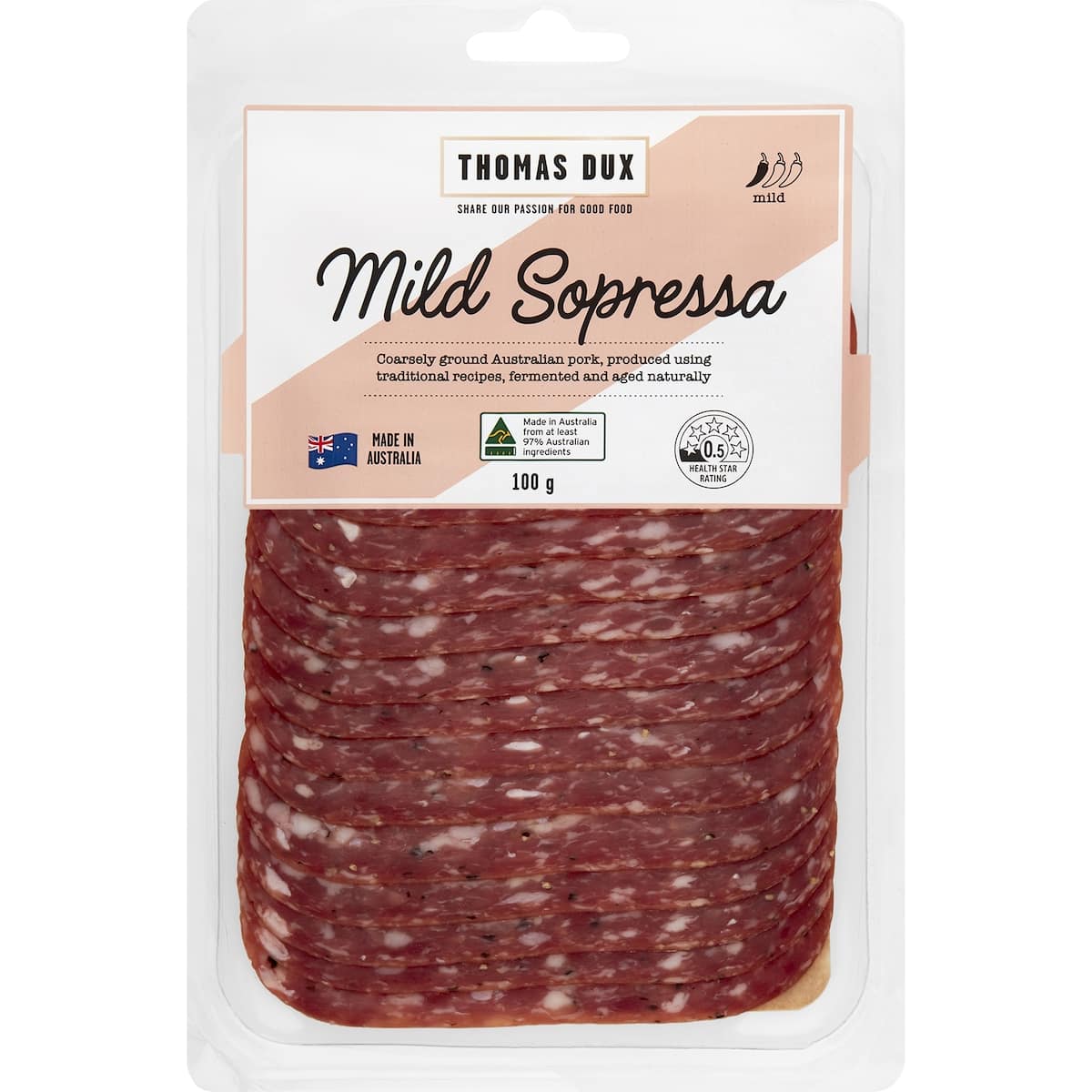 Thomas Dux Sliced Mild Sopressa 100g | bunch