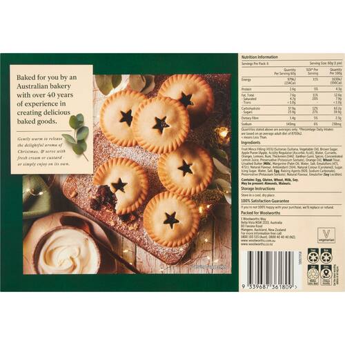 Woolworths Fruit Mince Pies 6 pack | bunch