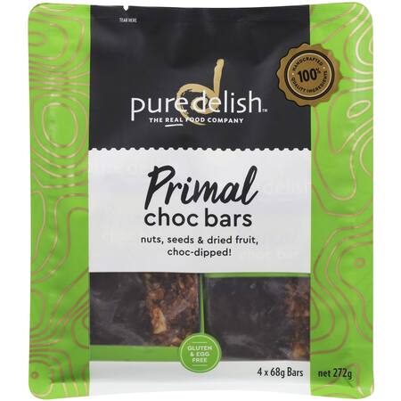 Get Pure Delish Primal Chocolate Bars 68g x 4 Pack delivered to your ...