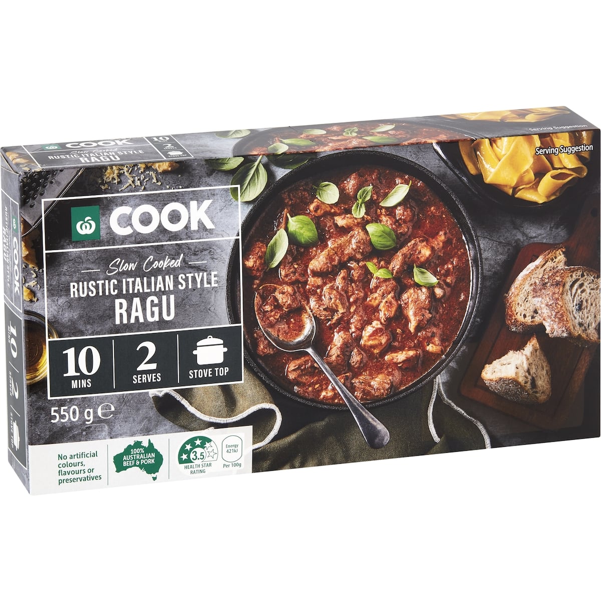 Woolworths COOK Slow Cooked Rustic Italian Style Ragu 550g | bunch