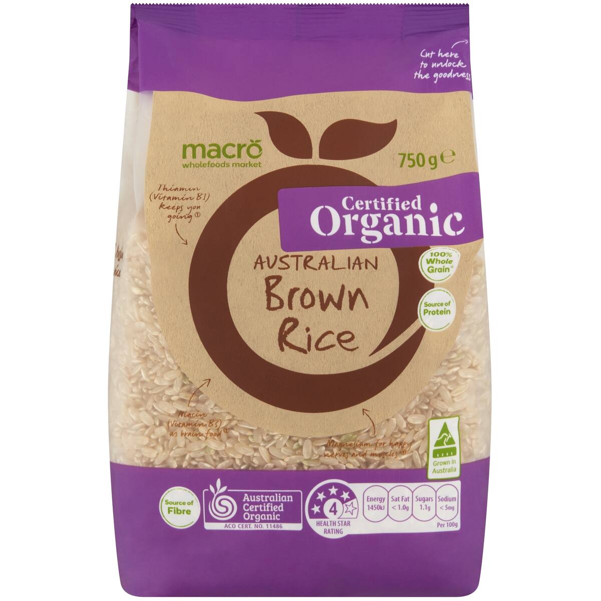 Macro Organic Brown Rice 750g | bunch